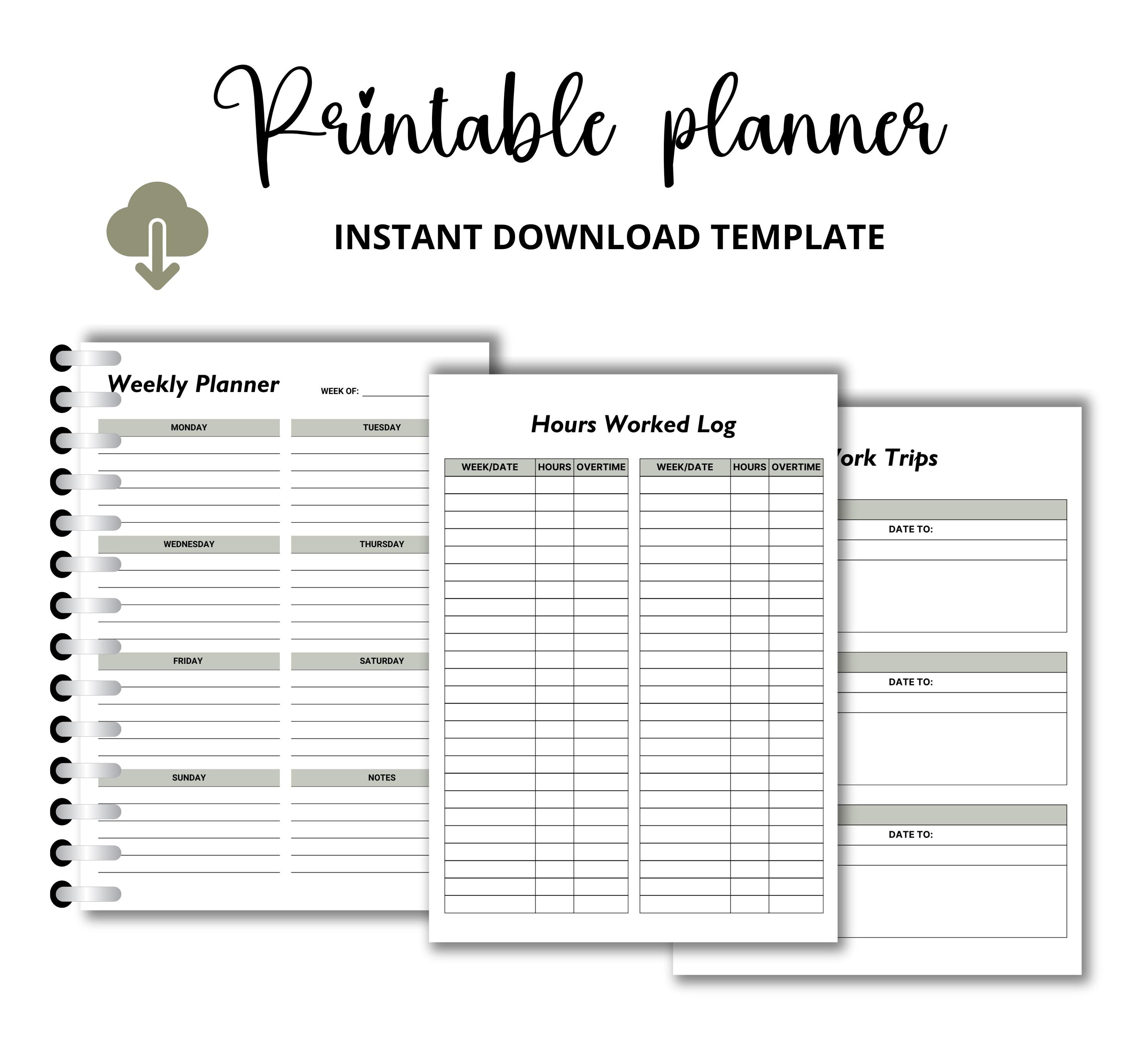 Printable Office Work Planner, Office Task Planner, Office Organizer ...