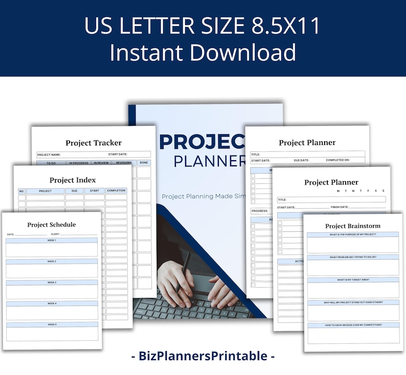 Printable Project Planner, Work Planner, Project Timeline Tracker ...