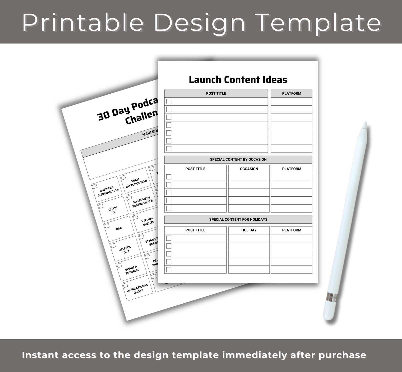 Printable Podcast Planner Template, Podcast Content Planning Worksheet ...