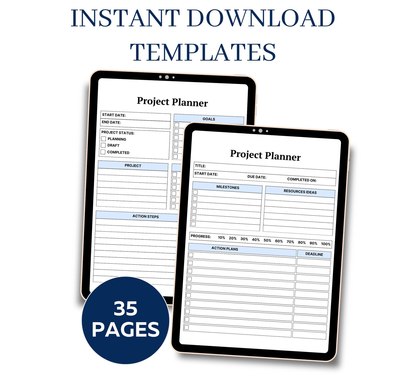 Printable Project Planner, Work Planner, Project Timeline Tracker ...