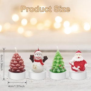 4-piece Christmas Candle Set – Santa, Snowman, Pine Cones, and More! - Etsy