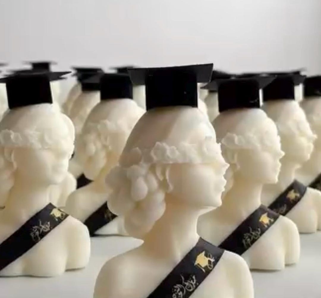 Graduation Candle Favor – Mini Candle With Graduation Cap & Ribbon ...