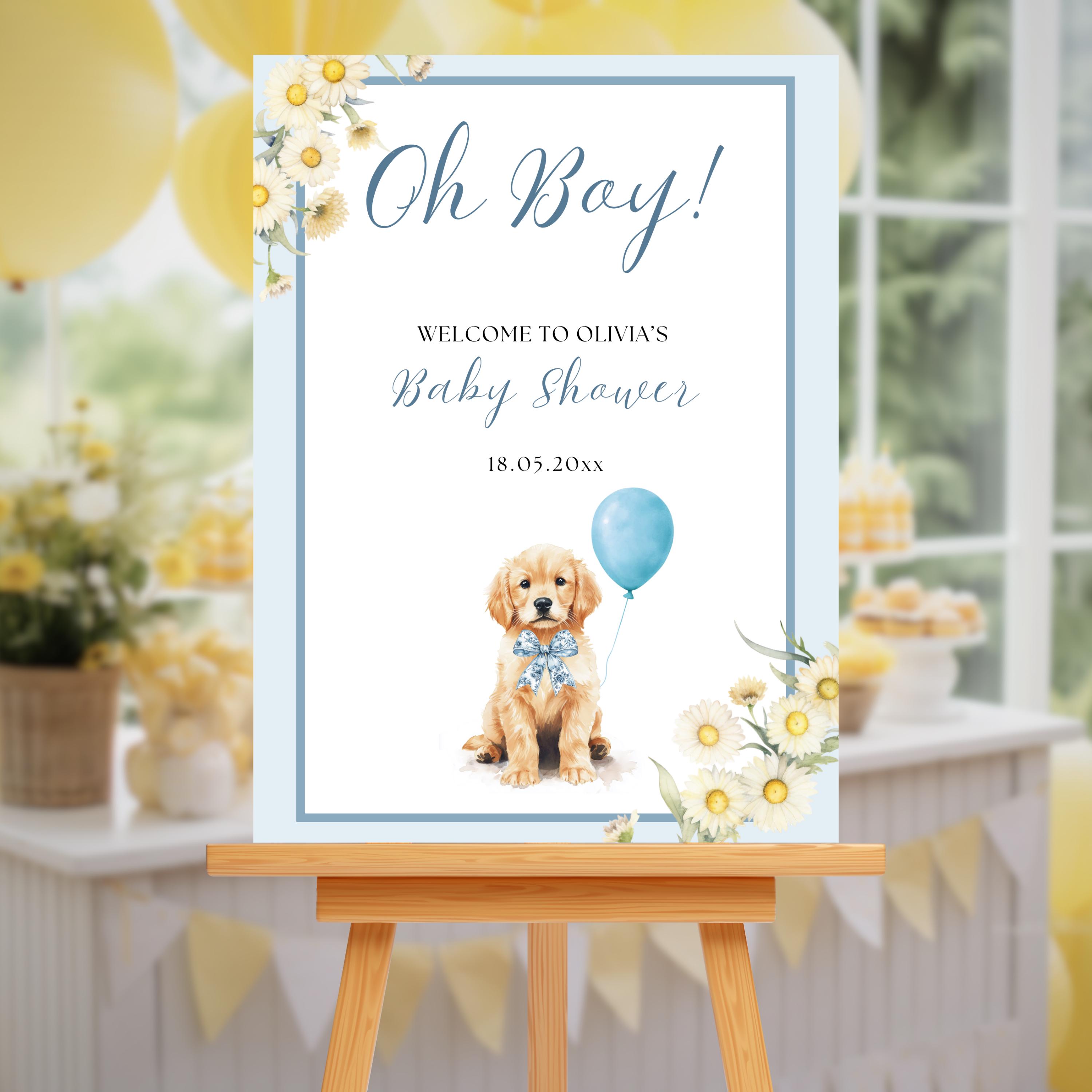 Golden Retriever Baby Shower Welcome Sign | Golden Retriever Puppy Baby ...