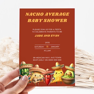 Nacho Average Baby Shower Invite | Mexican Baby Shower Invitation ...