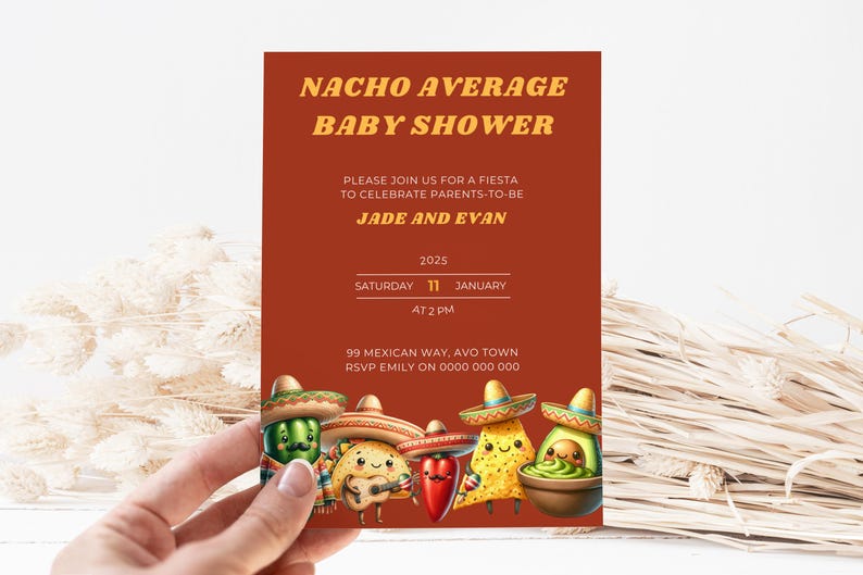 Nacho Average Baby Shower Invite | Mexican Baby Shower Invitation ...