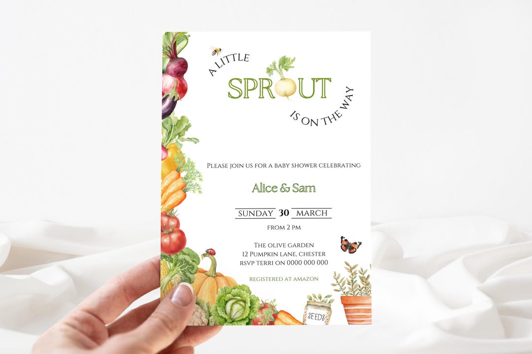 Little Sprout Gender Neutral Baby Shower Invitation | Locally Grown ...