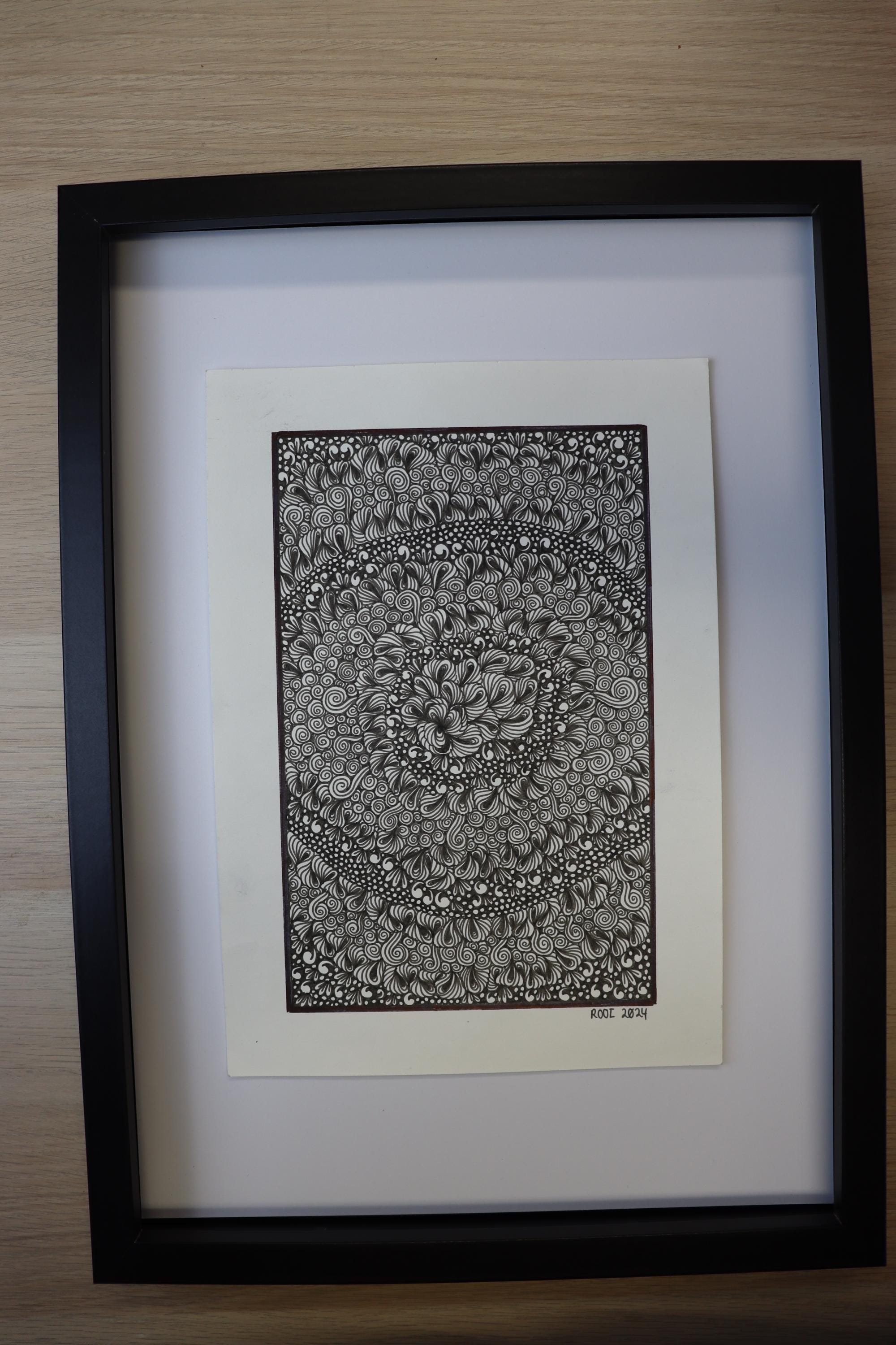 Original Artwork - the Circular Eclipse (pen and Ink, Zentangle Art, A4 ...