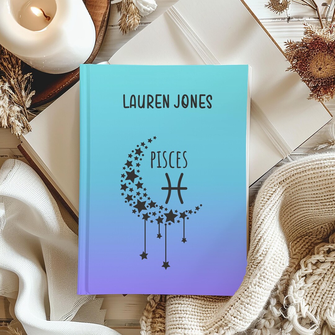 Custom Astrology Journal, Pisces Birthday Gift, Zodiac Sign Notebook ...
