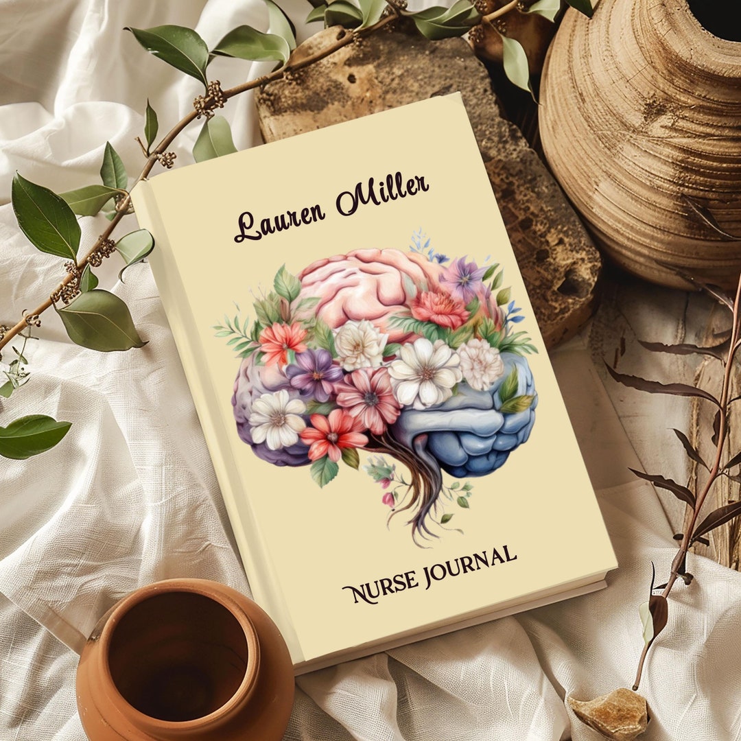 Floral Brain Journal, Registered Nurse Gift, Personalized Neurology ...