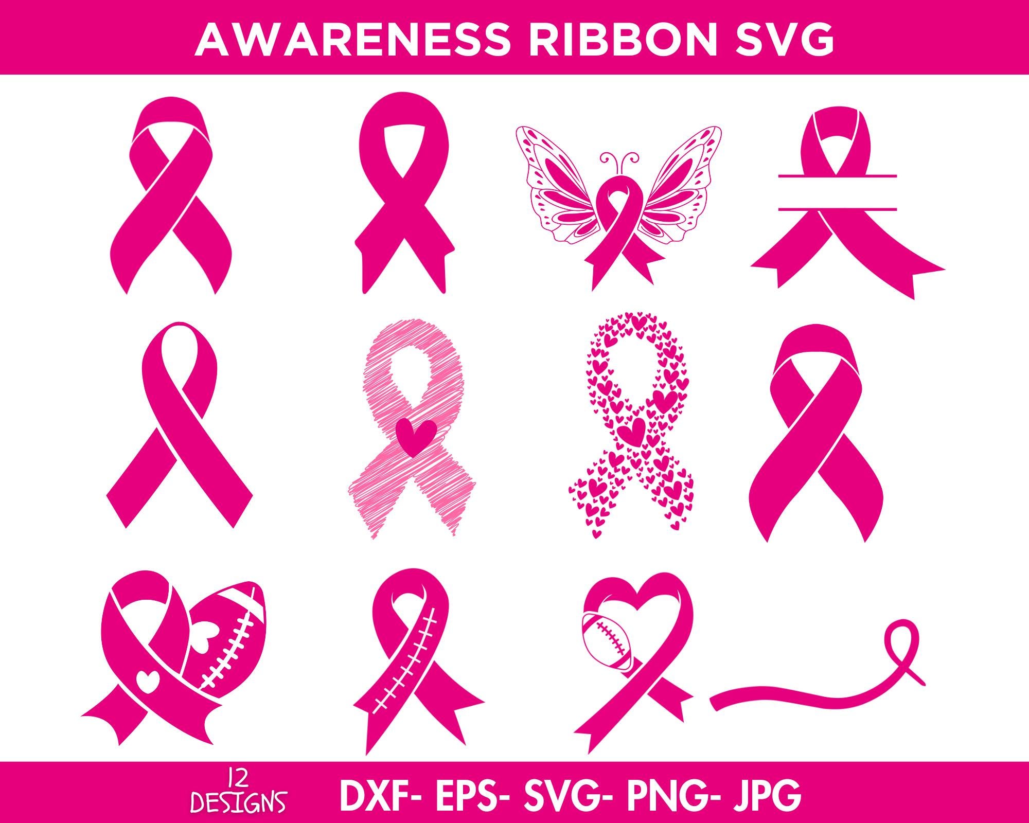 Awareness Ribbon Svg Png Bundle, Awareness Ribbon Png, Breast Cancer ...