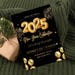 2025 New Years Party Invitation Template, Gold Balloon New Years Eve ...
