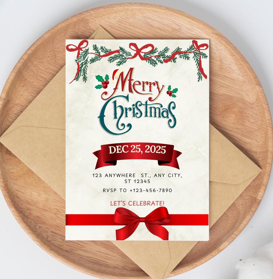 Editable Christmas Party Invitation, Instant Download, Christmas ...
