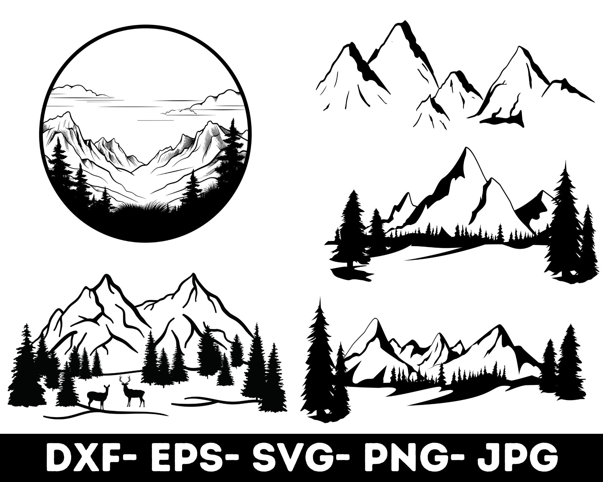 MOUNTAIN SVG Bundle, MOUNTAIN Clipart, Mountain Svg Cut Files for ...