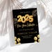 2025 New Years Party Invitation Template, Gold Balloon New Years Eve ...