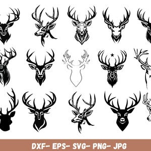 Detailed Deer Head Svg, Whitetail Deer SVG, Big Buck Digital Download ...