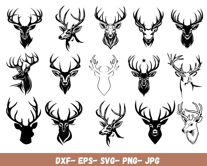 Detailed Deer Head Svg, Whitetail Deer SVG, Big Buck Digital Download ...