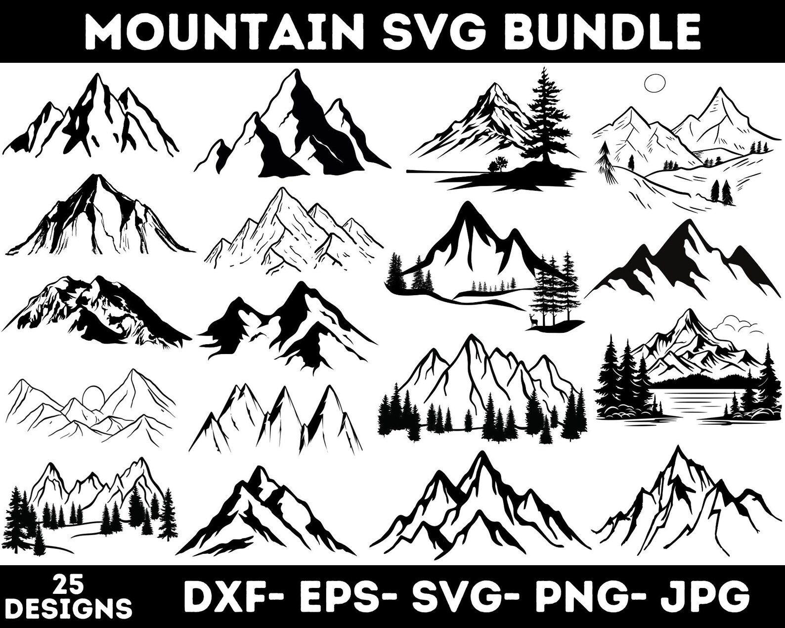 MOUNTAIN SVG Bundle, MOUNTAIN Clipart, Mountain Svg Cut Files for ...