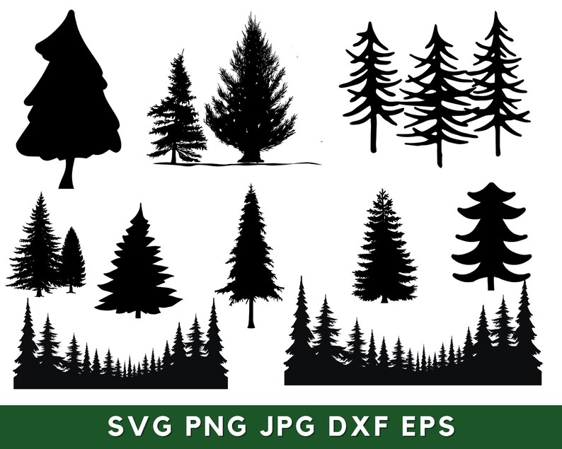 Mountain Forest Tree Svg Bundle, Mountain Forest Svg, Pine Tree Svg ...