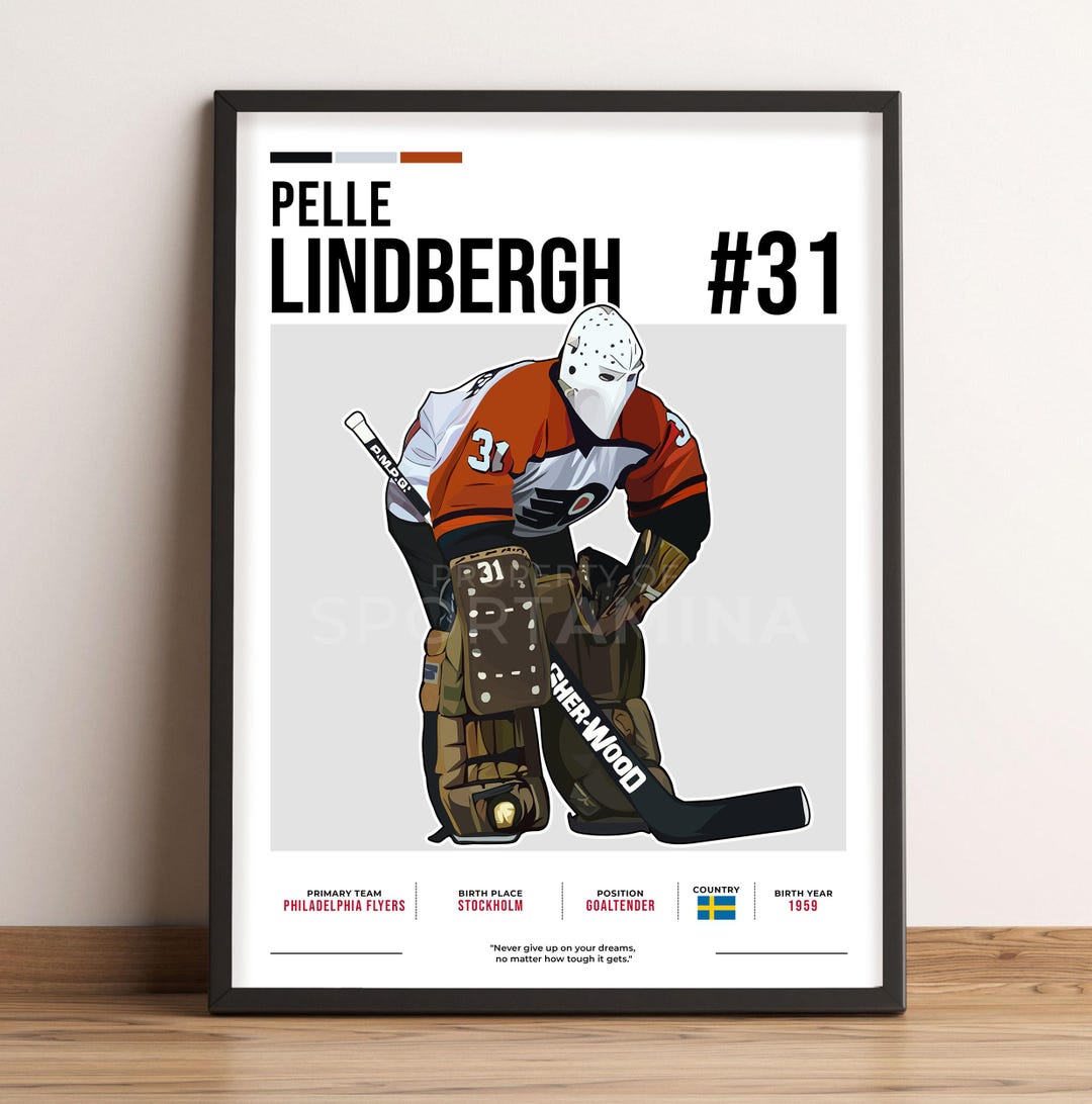 Pelle Lindbergh Poster, Hockey Art, Pelle Lindbergh Fan Gift, Vector ...