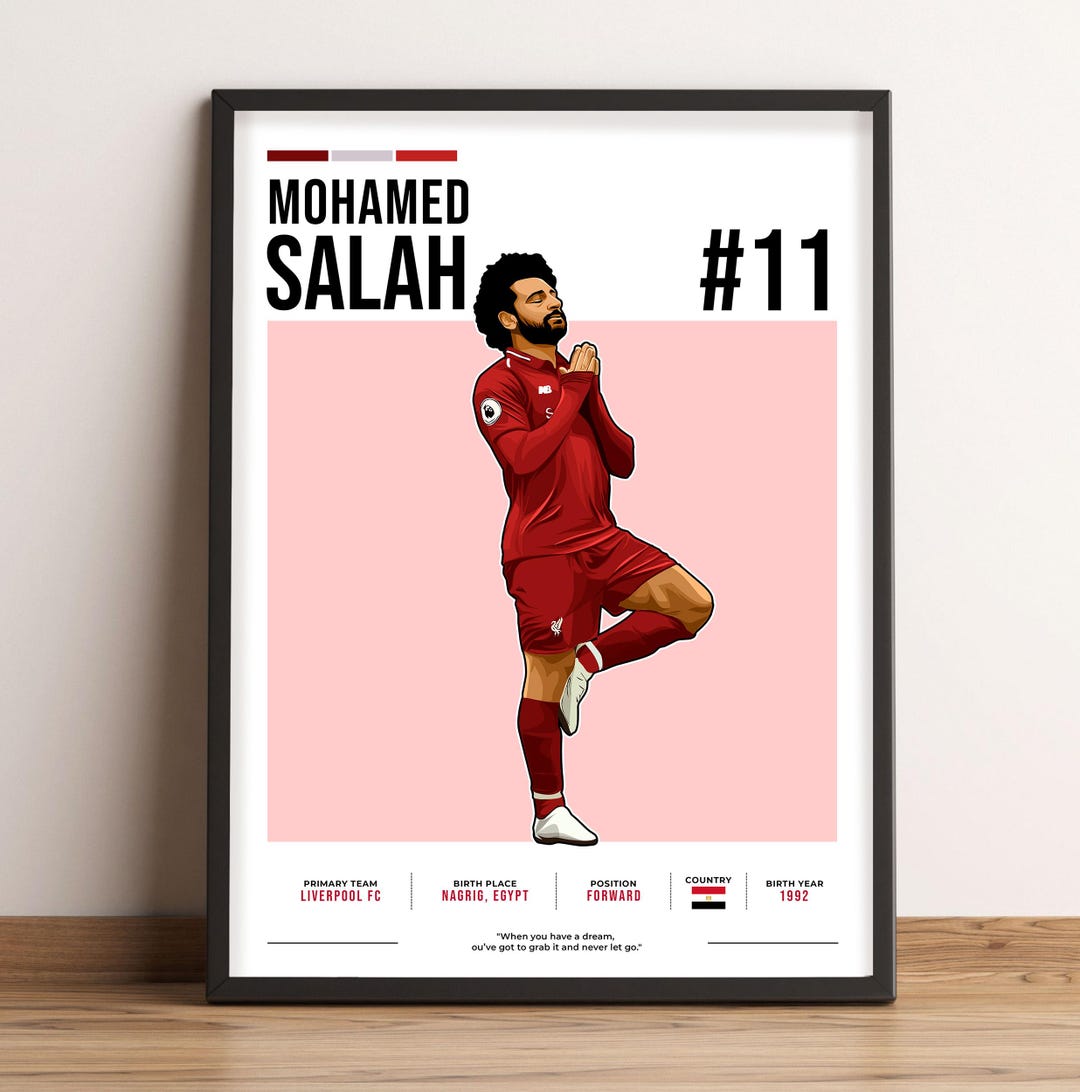 Mohamed Salah Poster, Soccer Art, Mohamed Salah Fan Gift, Vector ...