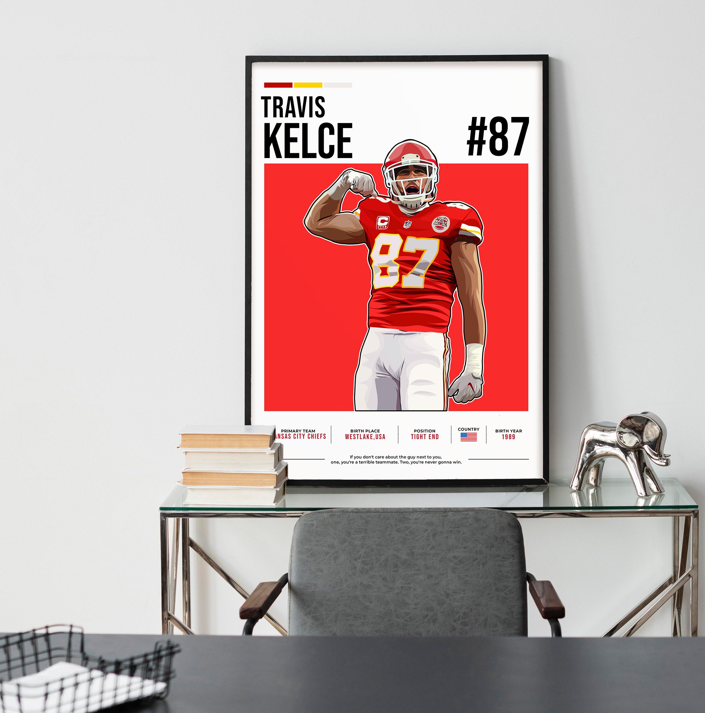 Travis Kelce Poster, American Football Print, Kelce Print Vector Art ...