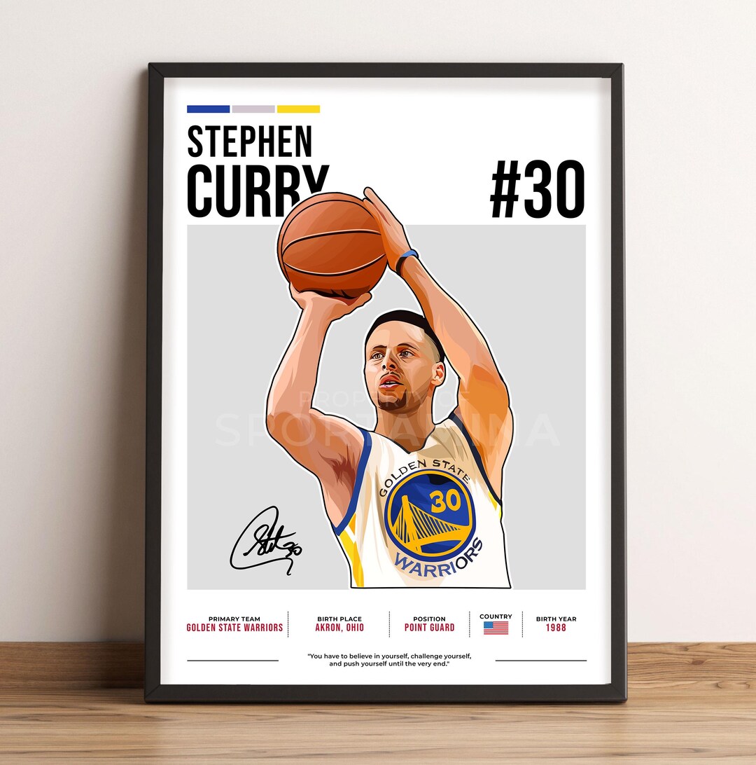 Stephen Curry Poster, Basketball Art, Stephen Curry Fan Gift, Vector ...