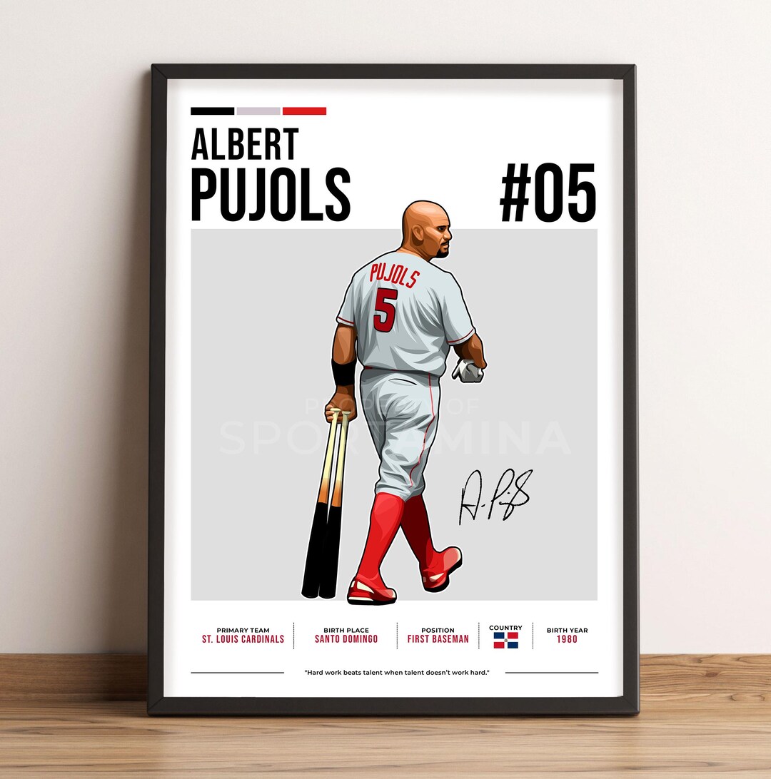 Albert Pujols Poster, Baseball Art, Albert Pujols Fan Gift, Vector ...