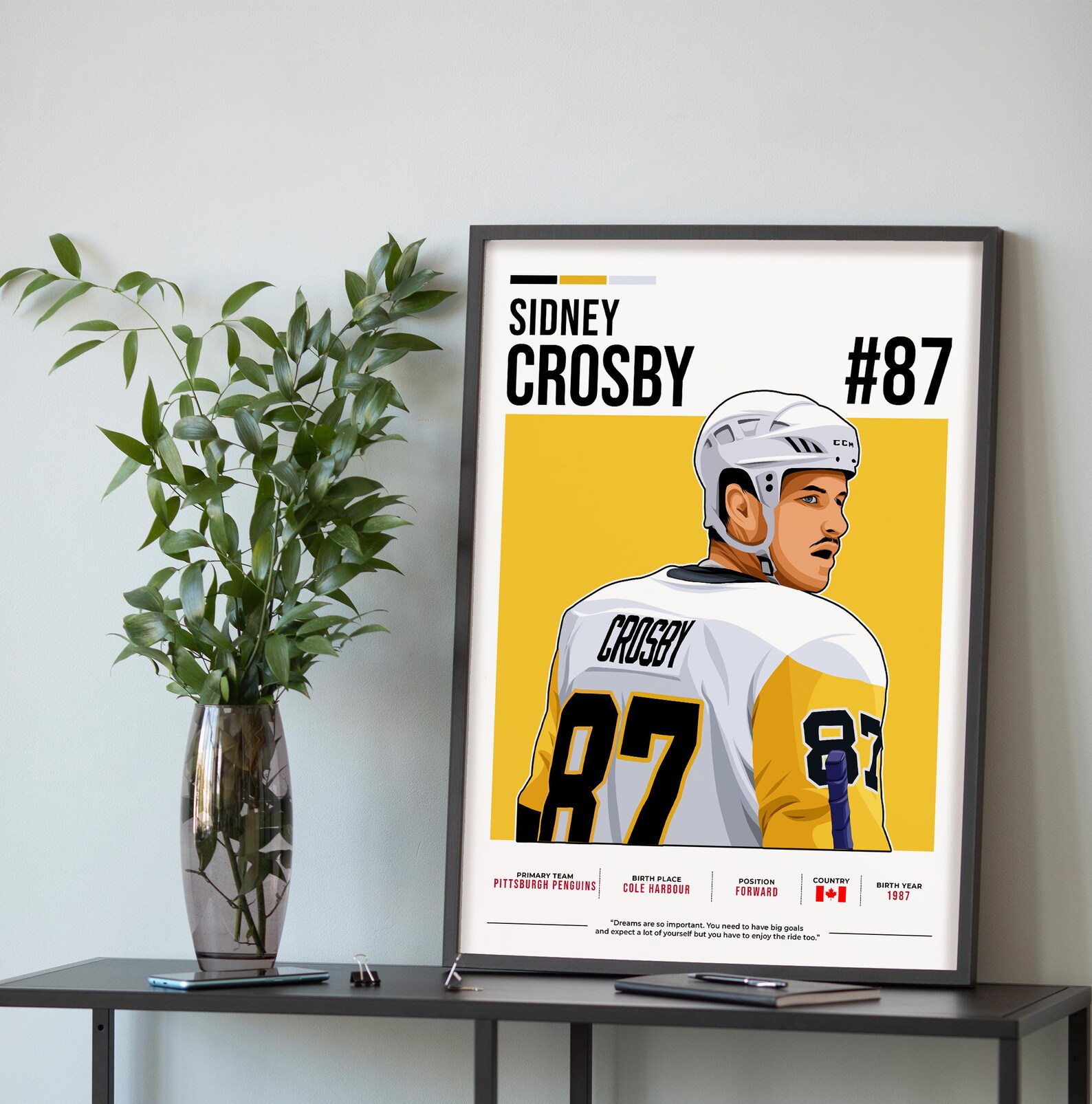 Sidney Crosby Poster, Ice Hockey Print, Crosby Print Vector Art, Vector ...