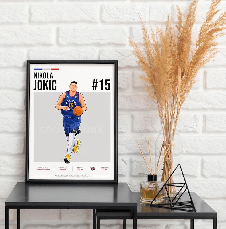 Nikola Jokic Poster, Basketball Art, Nikola Jokic Fan Gift, Vector ...