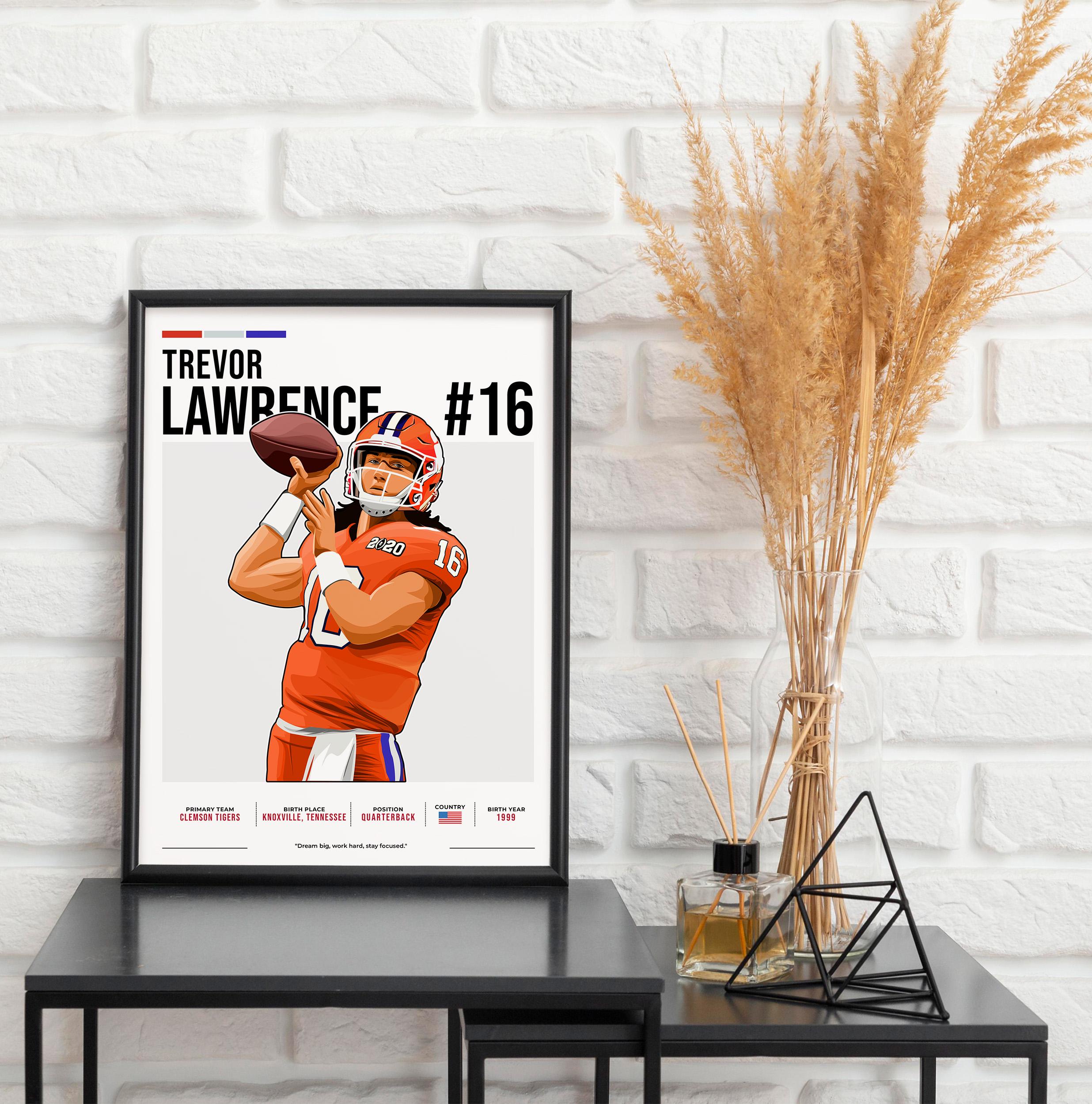 Trevor Lawrence Poster, Football Art, Trevor Lawrence Fan Gift, Vector ...