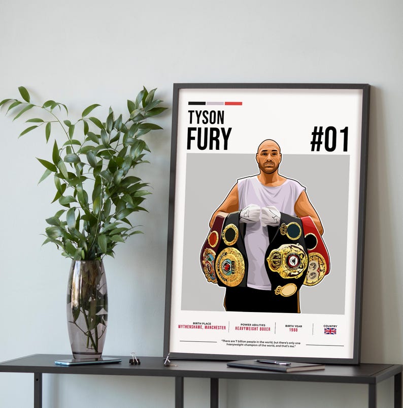 Tyson Fury Poster, Boxing Art, Tyson Fury Fan Gift, Vector Illustration ...