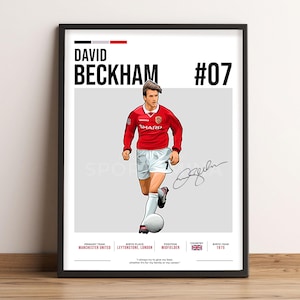 David Beckham Poster, Football Art, David Beckham Fan Gift, Vector ...