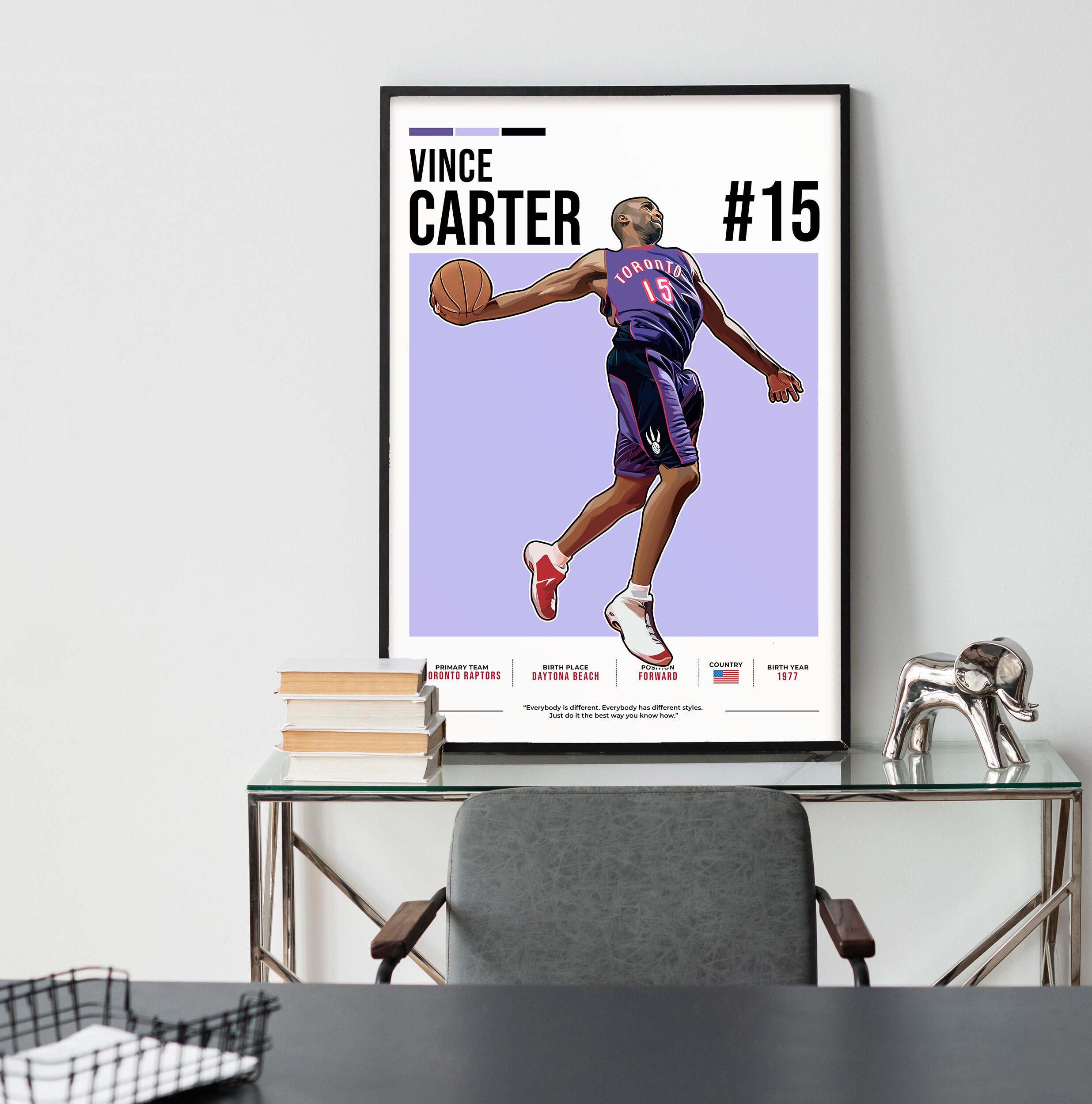 Vince Carter Poster, Basketball Print, Vince Print Vector Art, Vector ...