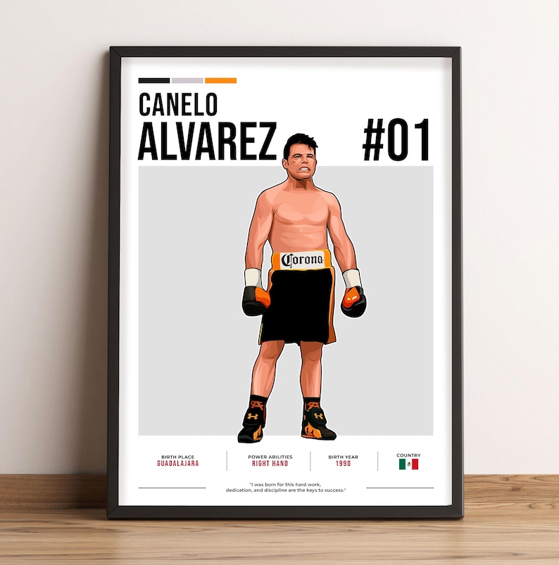 Canelo Alvarez Poster, Boxing Art, Canelo Alvarez Fan Gift, Vector ...