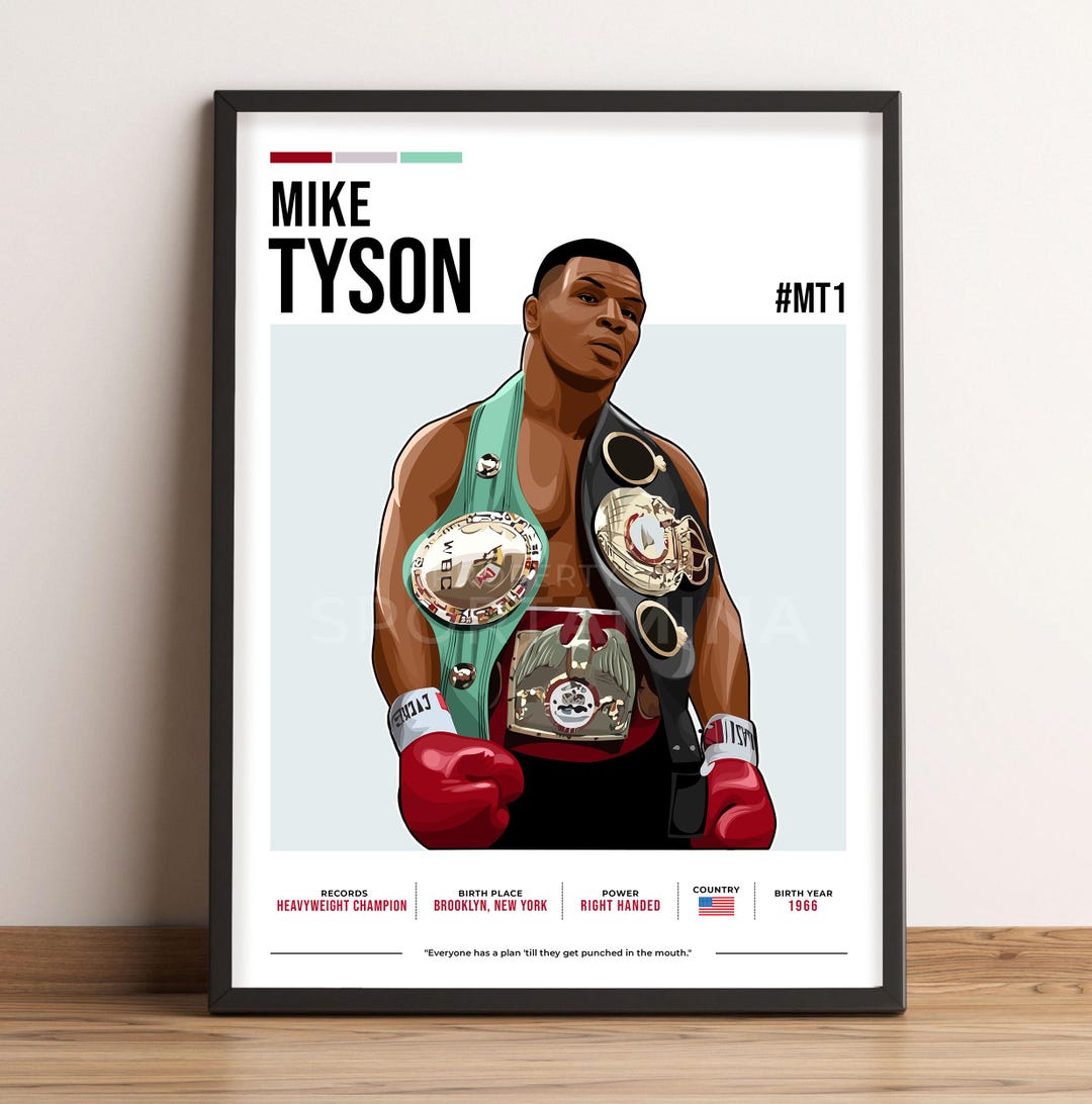 Mike Tyson Poster, Boxing Art, Mike Tyson Fan Gift, Vector Illustration ...