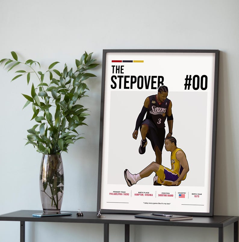 Allen Iverson Poster, Basketball Art, Allen Iverson Fan Gift, the ...