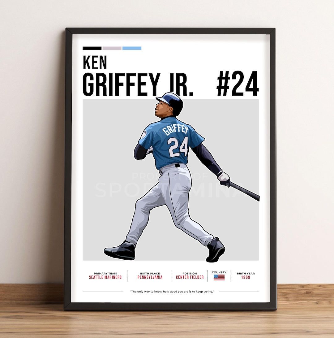 Ken Griffey Poster, Baseball Art, Ken Griffey Fan Gift, Vector ...
