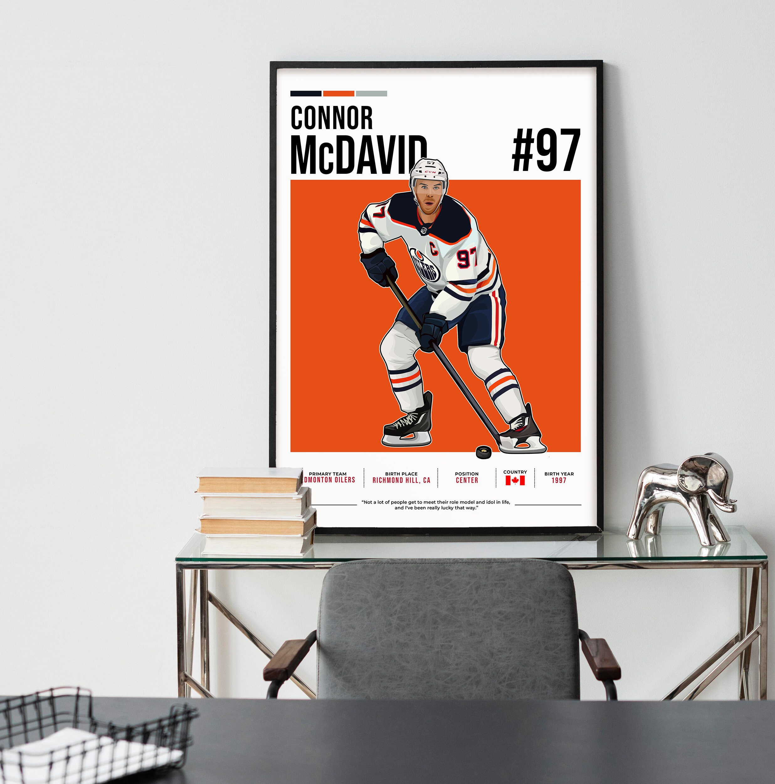 Connor Mcdavid Poster, Ice Hockey Print, Vector Illustration, Mcdavid ...