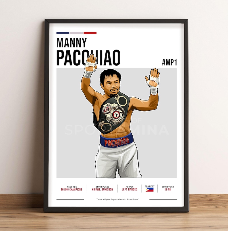 Manny Pacquiao Poster, Boxing Art, Manny Pacquiao Fan Gift, Vector ...