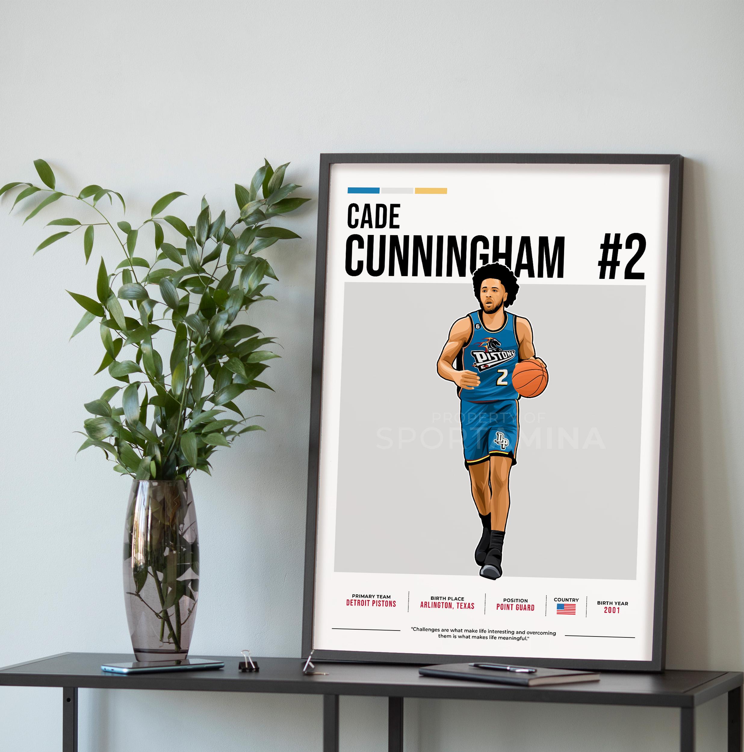 Cade Cunningham Poster, Basketball Art, Cade Cunningham Fan Gift ...