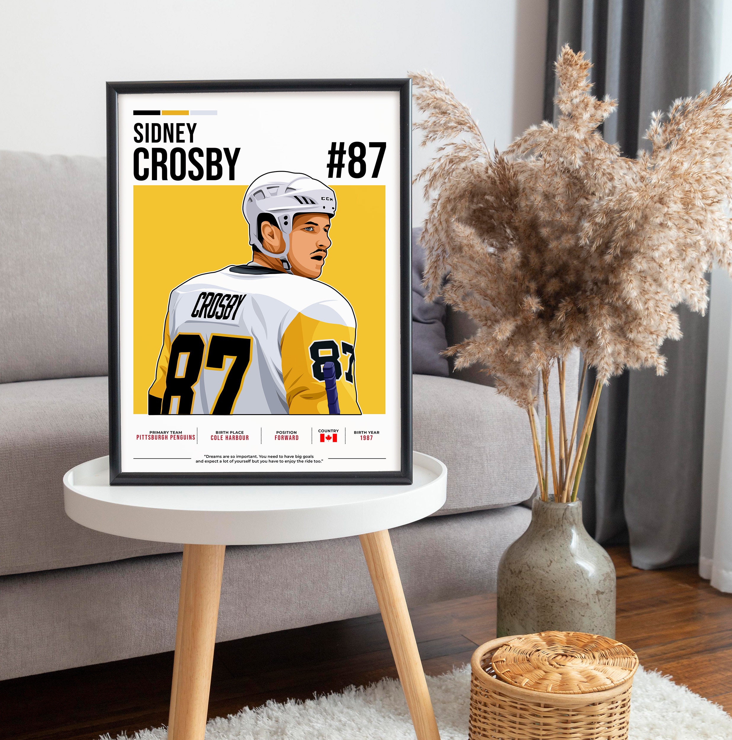 Sidney Crosby Poster, Ice Hockey Print, Crosby Print Vector Art, Vector ...