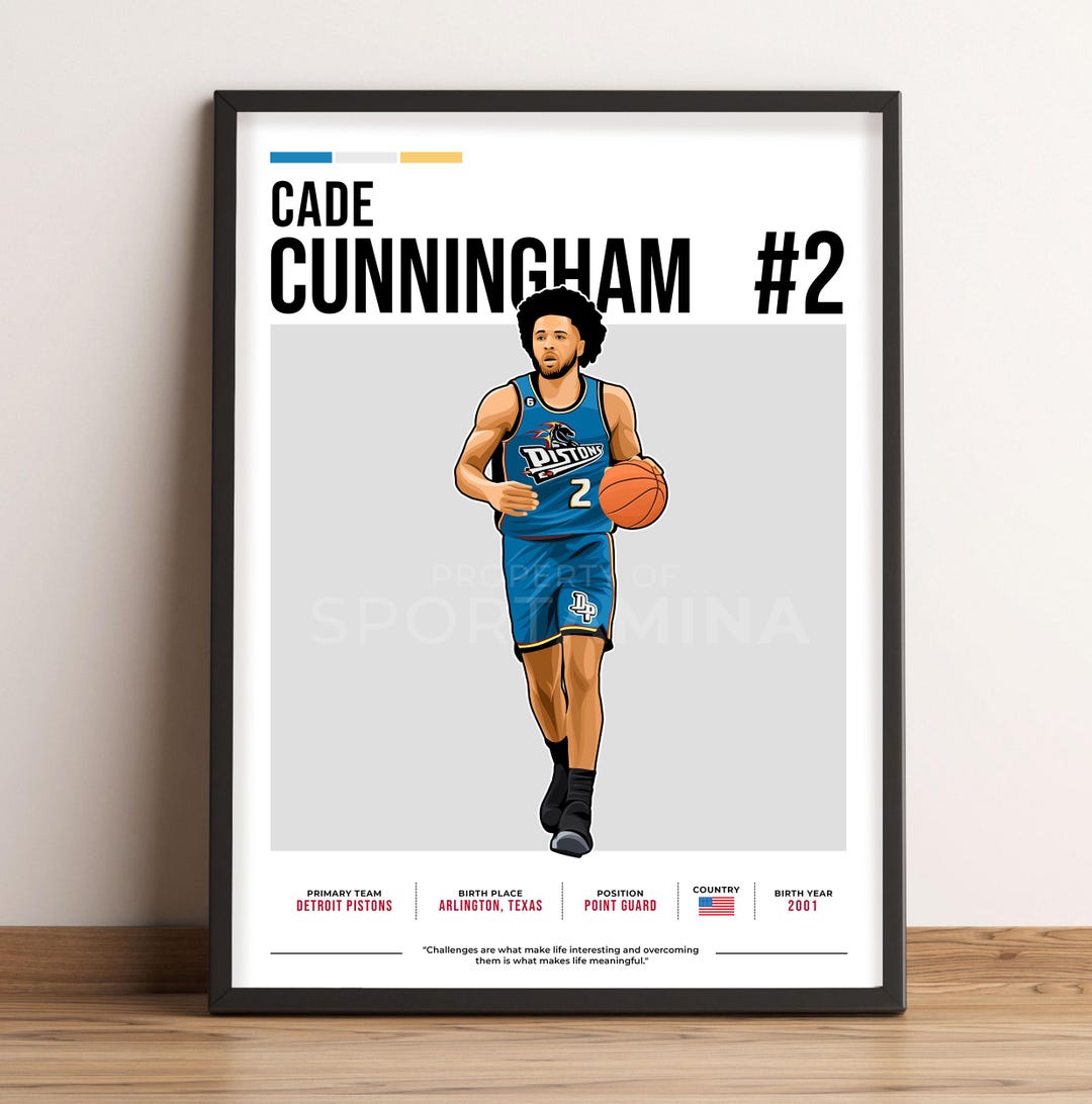 Cade Cunningham Poster, Basketball Art, Cade Cunningham Fan Gift ...