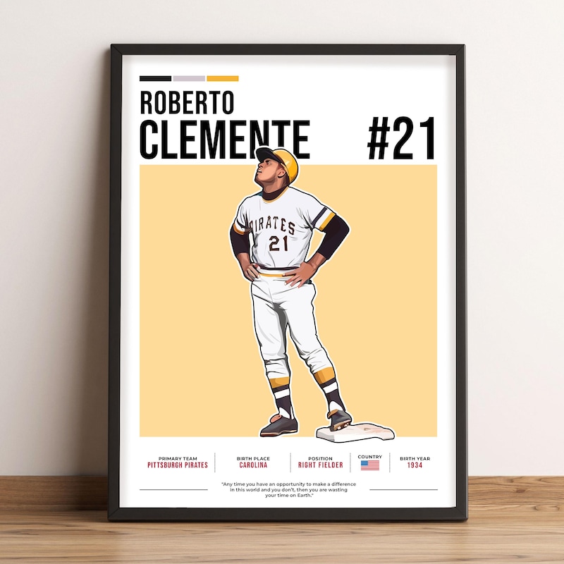 Roberto Clemente Svg - Etsy