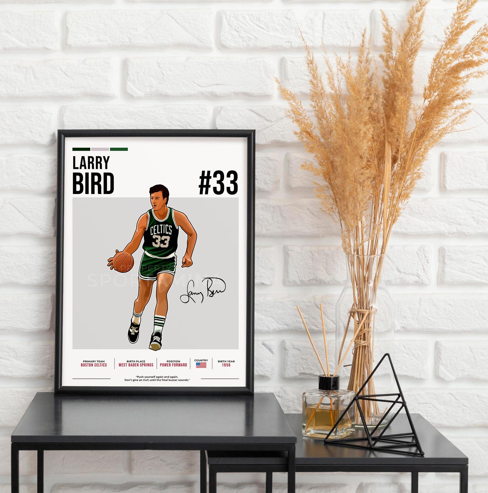 Larry Bird Poster, Basketball Art, Larry Bird Fan Gift, Vector ...