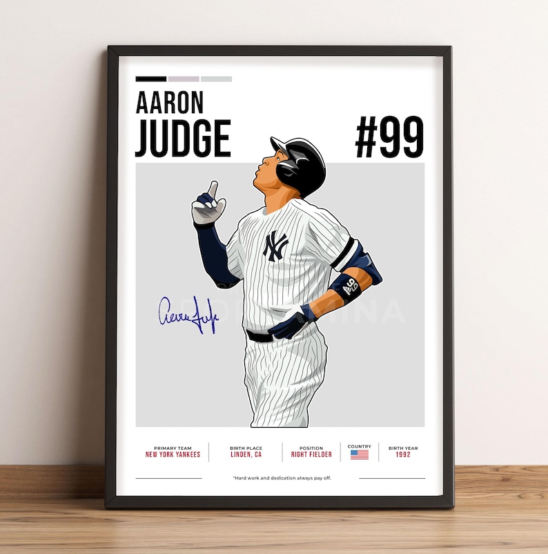 Aaron Judge Poster, Baseball Art, Aaron Judge Fan Gift, Vector ...