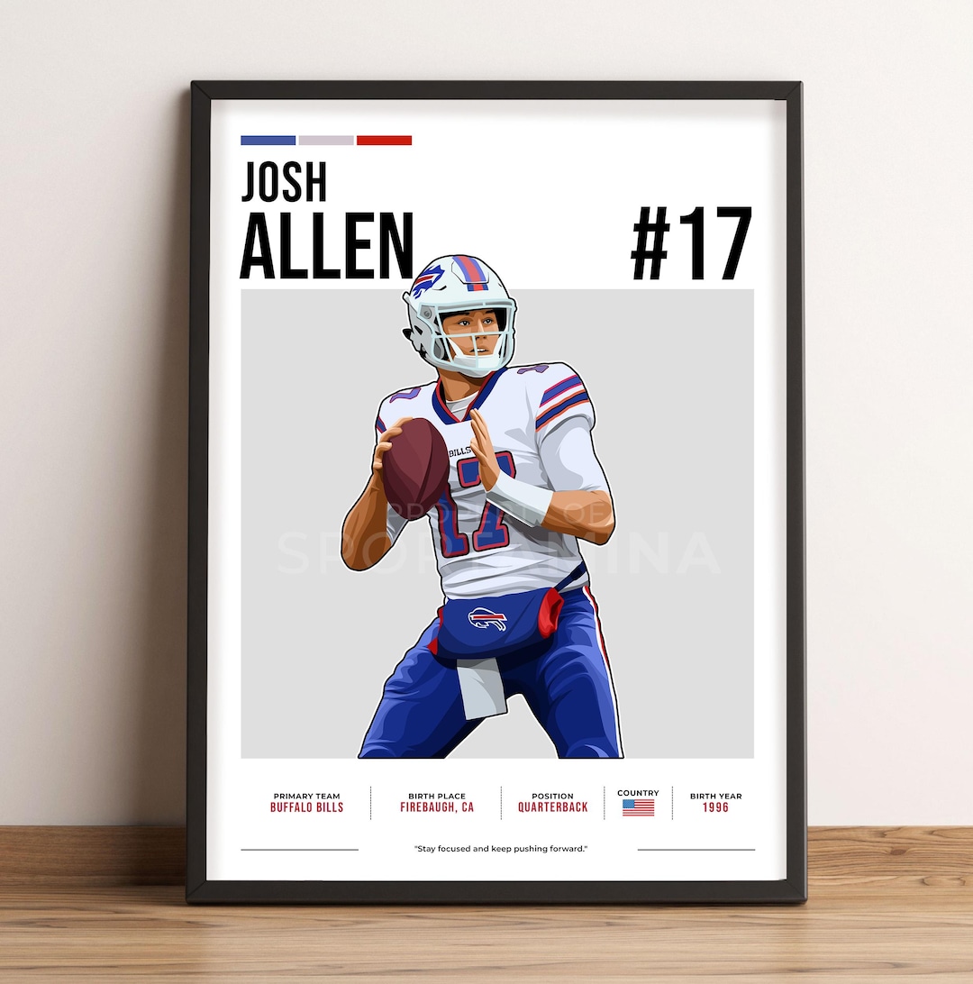Josh Allen Poster, Football Art, Josh Allen Fan Gift, Vector ...