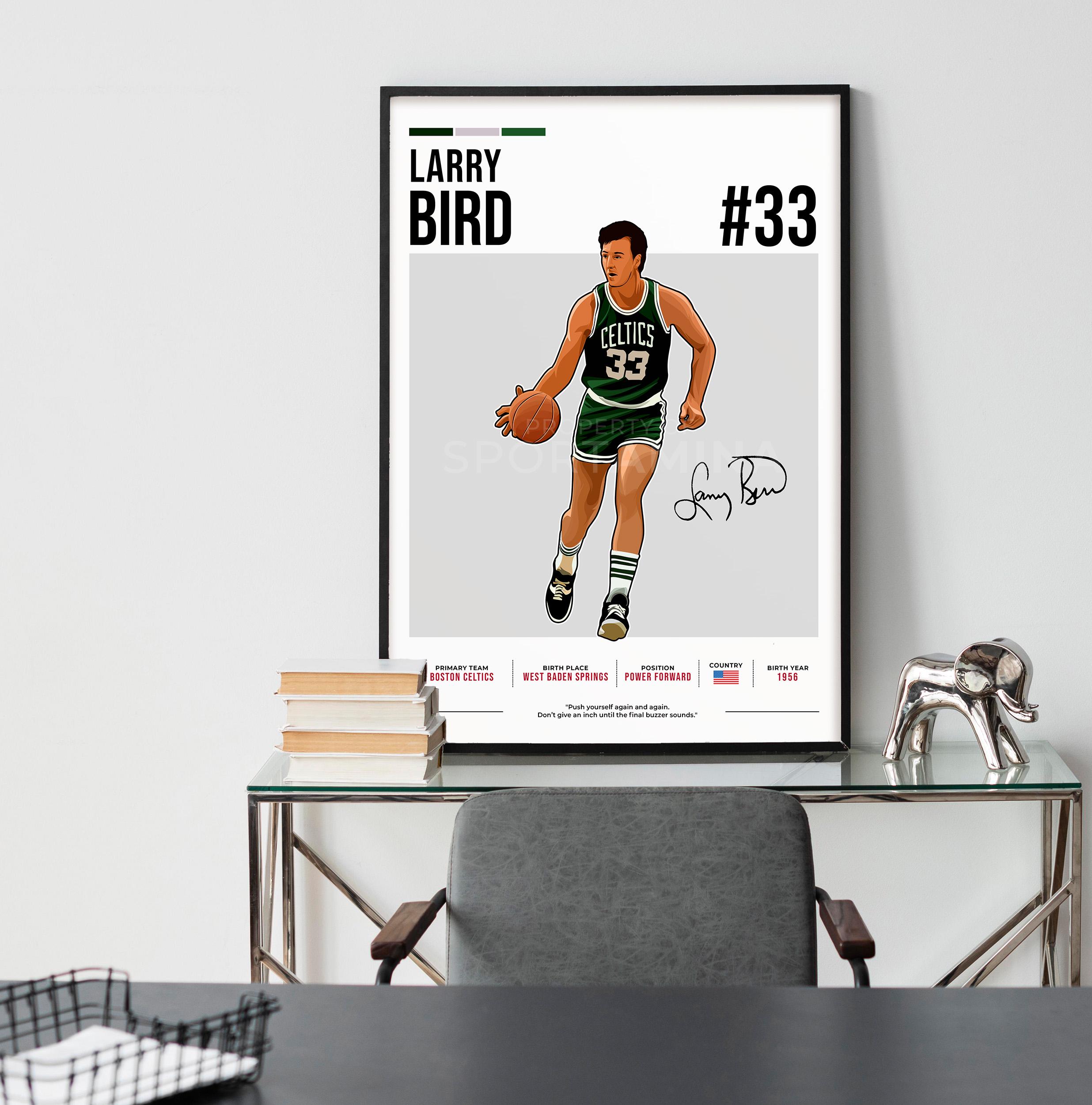 Larry Bird Poster, Basketball Art, Larry Bird Fan Gift, Vector ...
