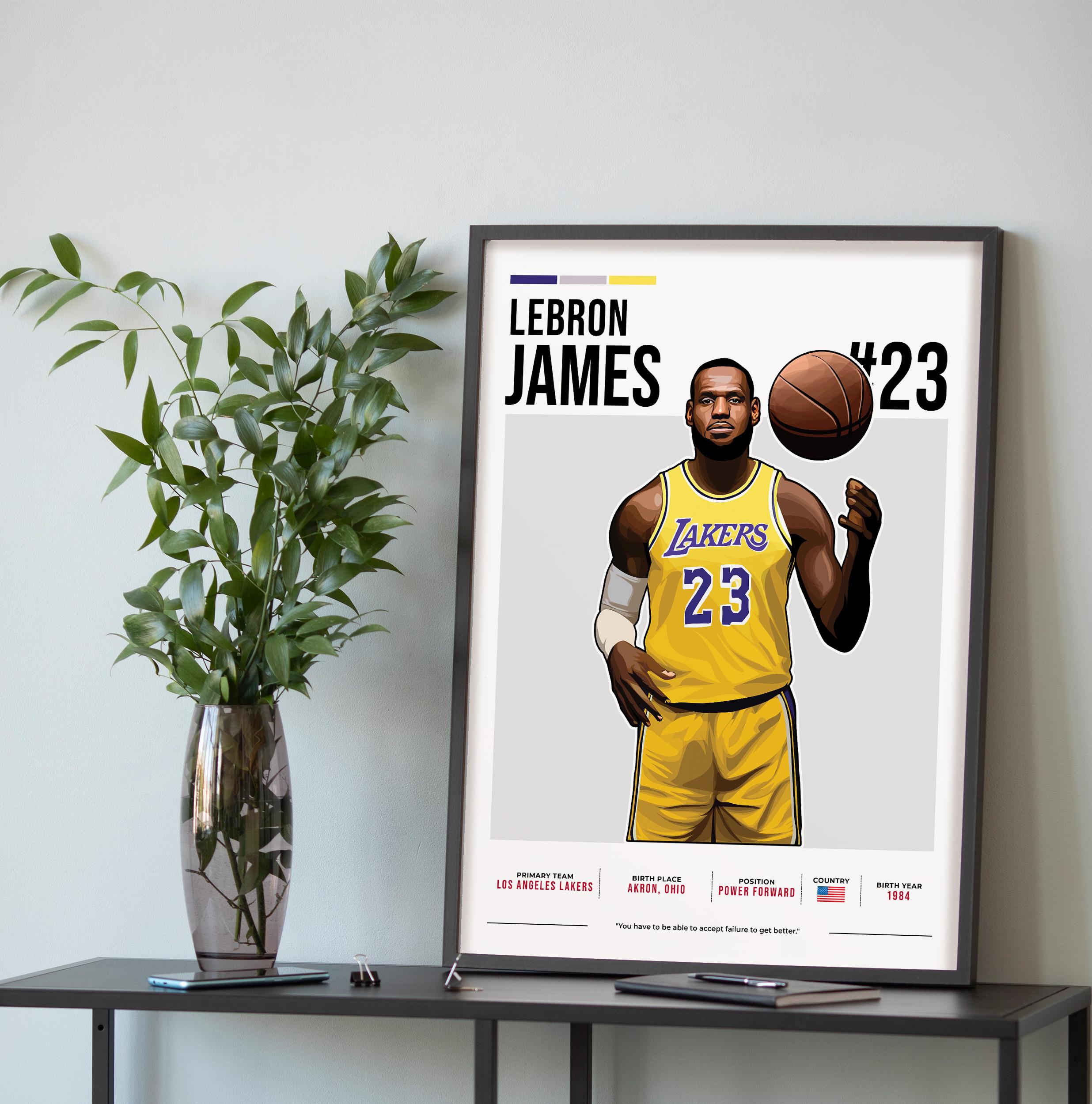 Lebron James Poster, Basketball Art, Lebron James Fan Gift, Vector ...