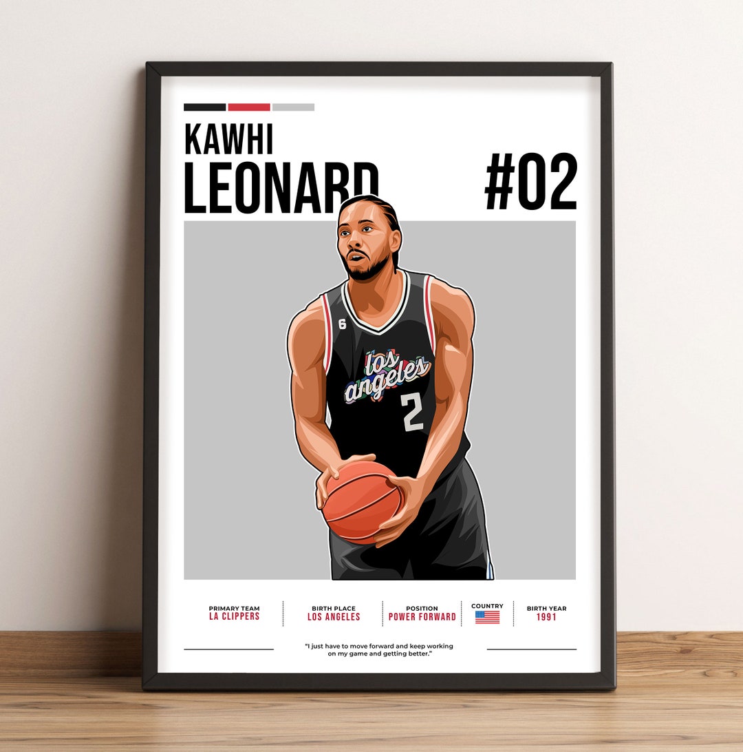 Kawhi Leonard Poster, Basketball Print, Leonard Print Vector ...
