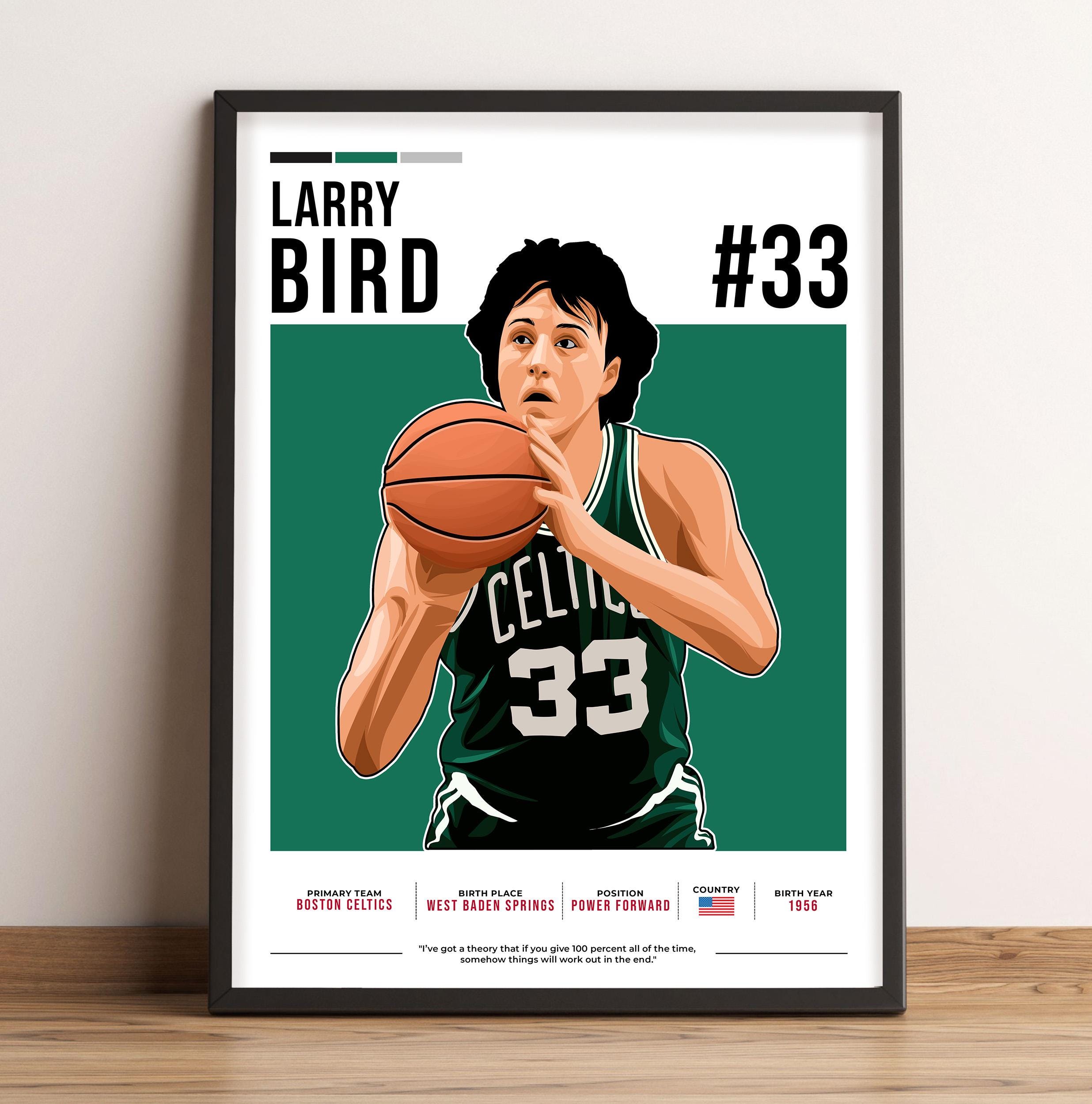 Larry Bird Poster, Basketball Art, Larry Bird Fan Gift, Vector ...